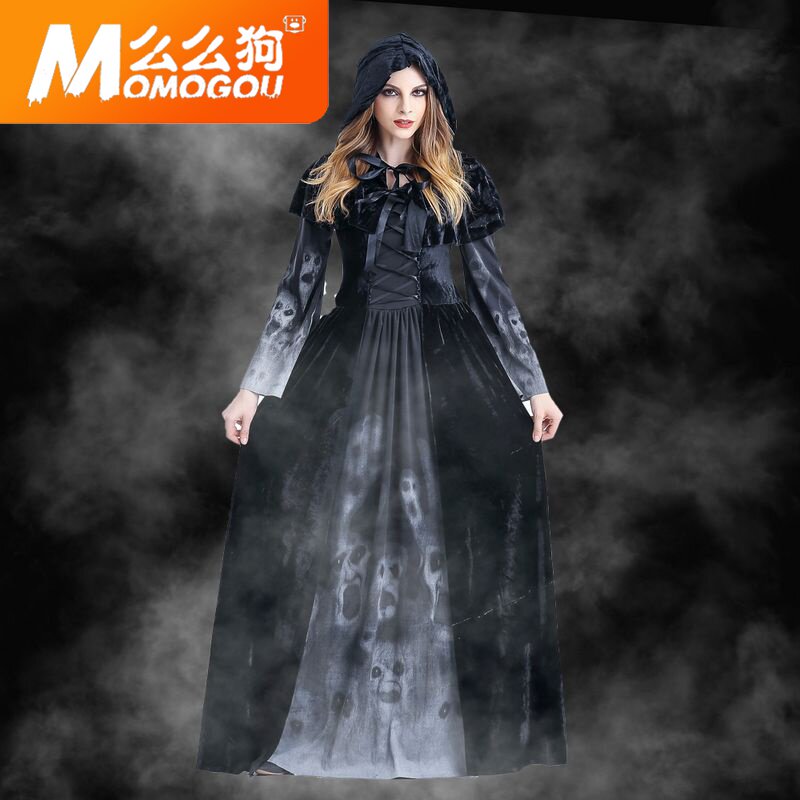[USD 58.44] Halloween Costume Cosplay Adult Death Dress Horror Skeleton ...