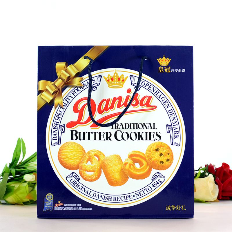 新货丹麦皇冠曲奇200g/368g/454g/750g/908g礼盒铁罐装赠礼袋-阿里巴巴