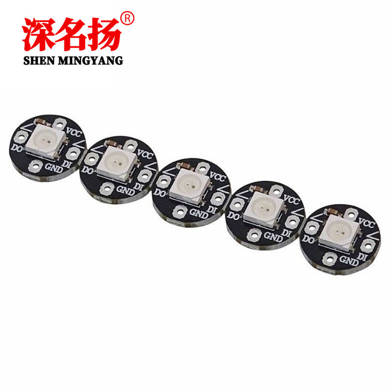 1位 圆形 WS2812B RGB LED Breakout 全彩驱动 彩灯 智能控制模块-阿里巴巴
