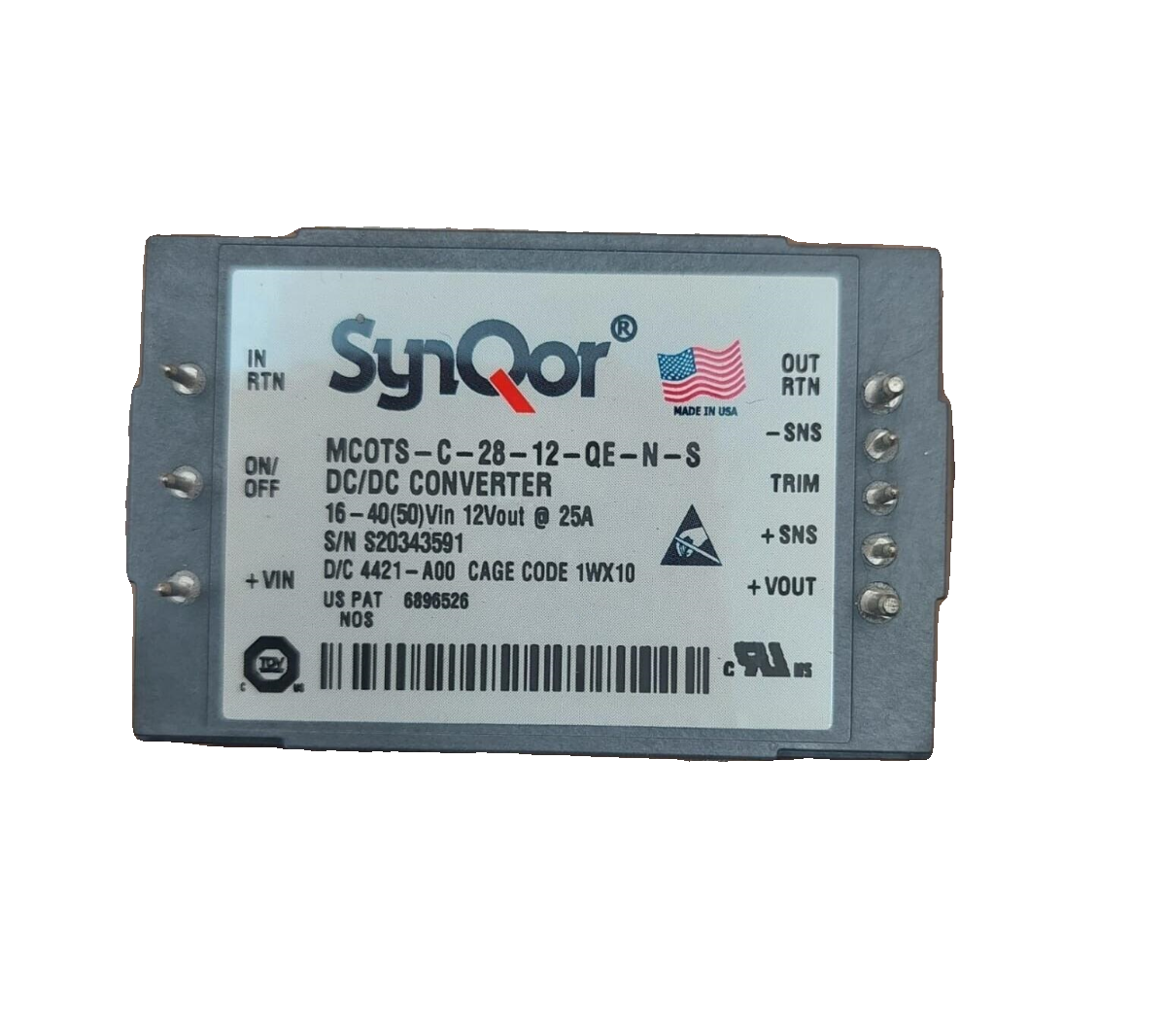 美国SYNQOR MCOTS-C-28-12-QE-N-S电源模块，你的高效电力伙伴🧐深度解读与选购指南--淘宝好物网