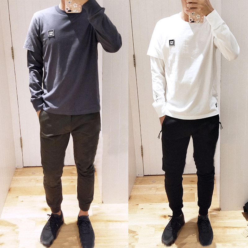 Tide brand CHOCOOLATE autumn men's fake two-piece stitching spring and ...