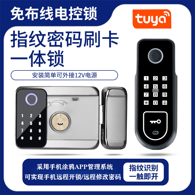 Old-fashioned Iron Door Fingerprint Lock Home Stainless Steel Door Code ...