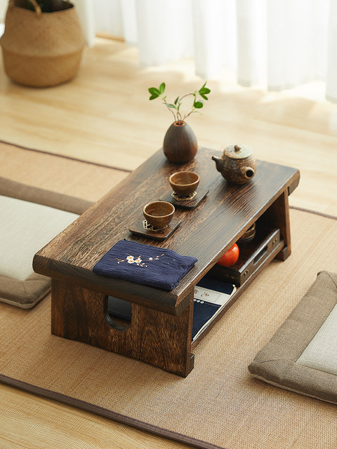 Japanese -style solid wood tatami tables Furnishing bay window small ...