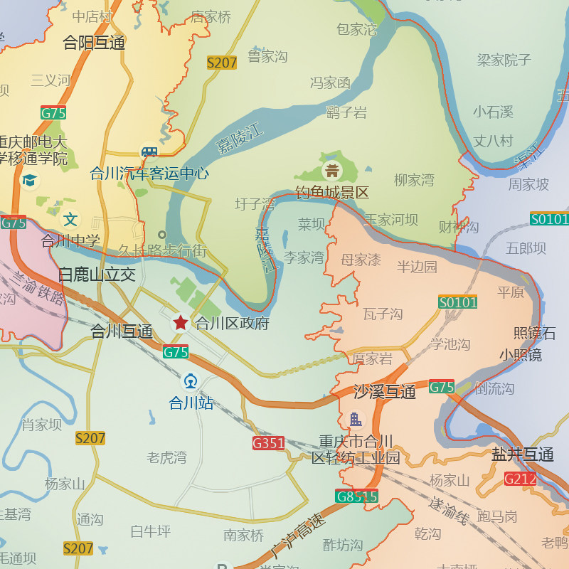 [USD 53.43] New Chongqing Hechuan District Map Office Wall Chart ...