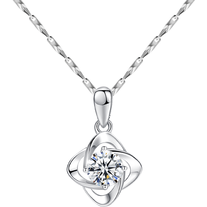 四叶草999纯银项链女配饰高级感锁骨链2024新款爆款520礼物送女友-Taobao