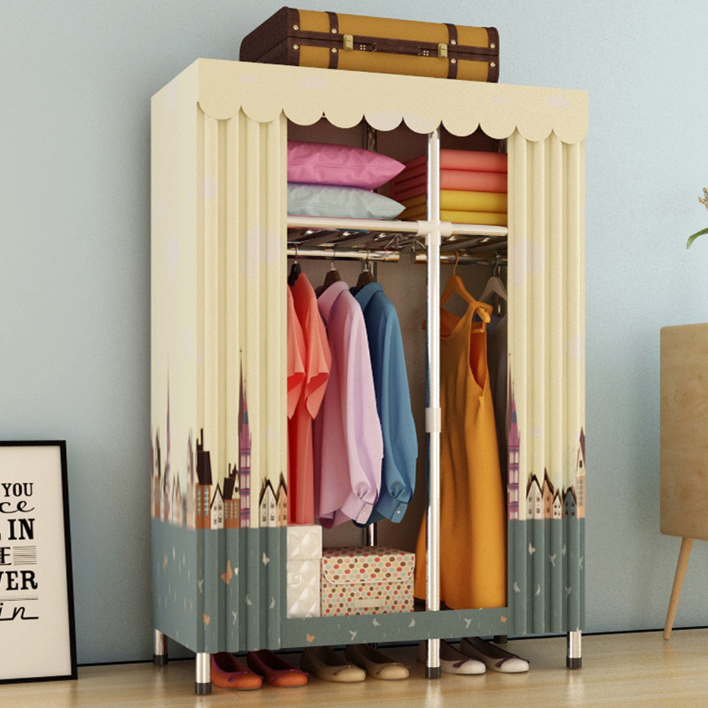 Buy Cloth wardrobe steel pipe bold simple wardrobe home cloth art self ...