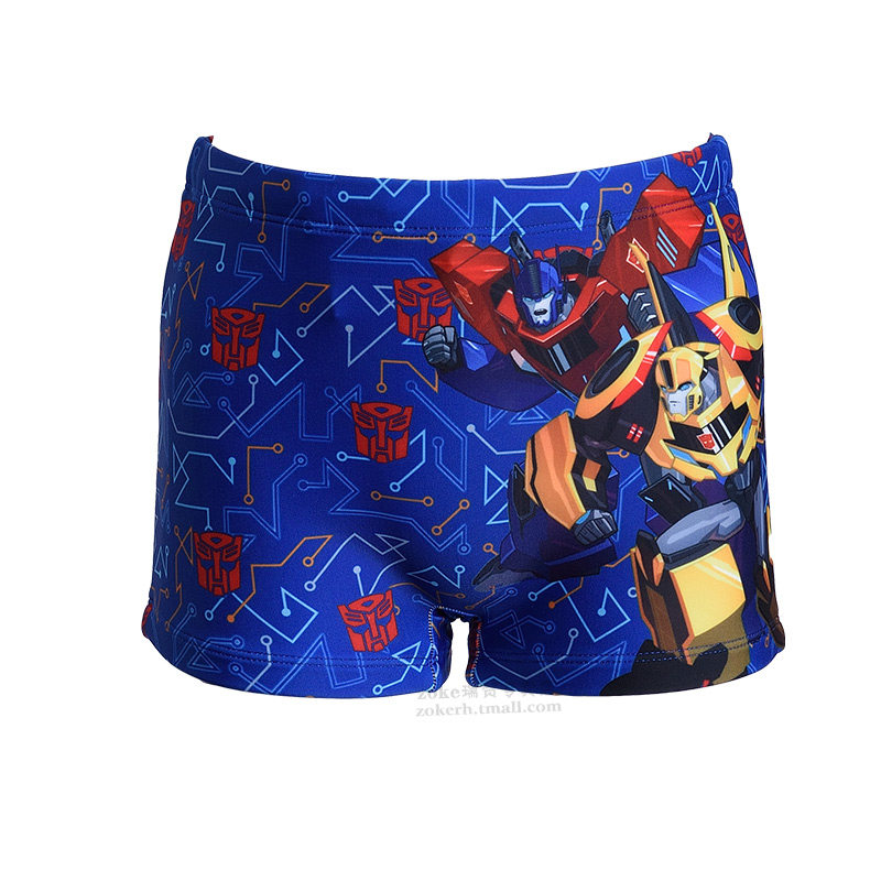 [USD 29.86] zoke boy flat corner swimming trunks Transformers children ...