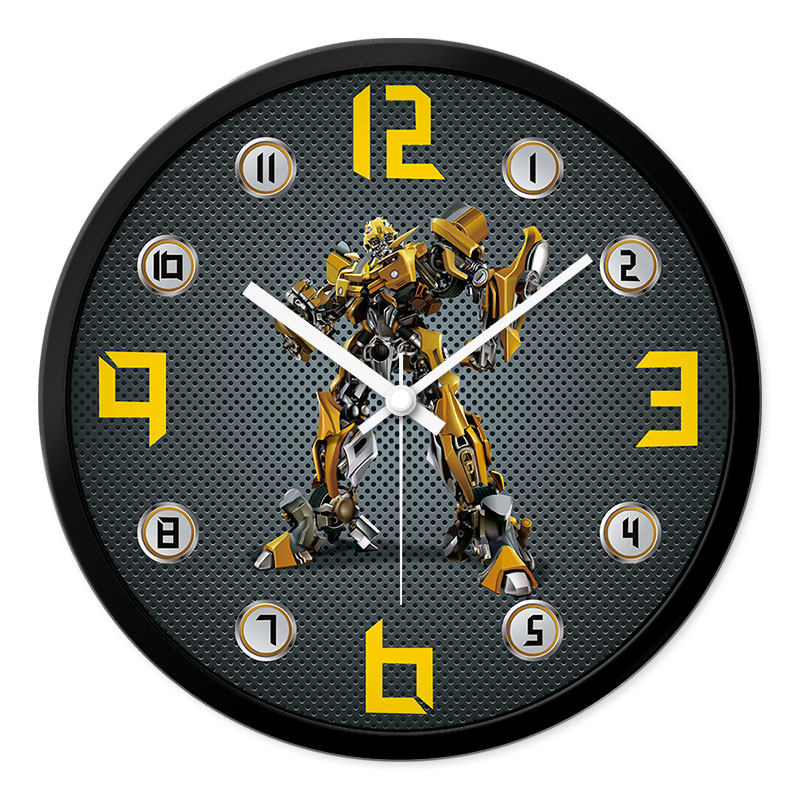 Children's room wall clock Transformers bumblebee wall clock creative ...