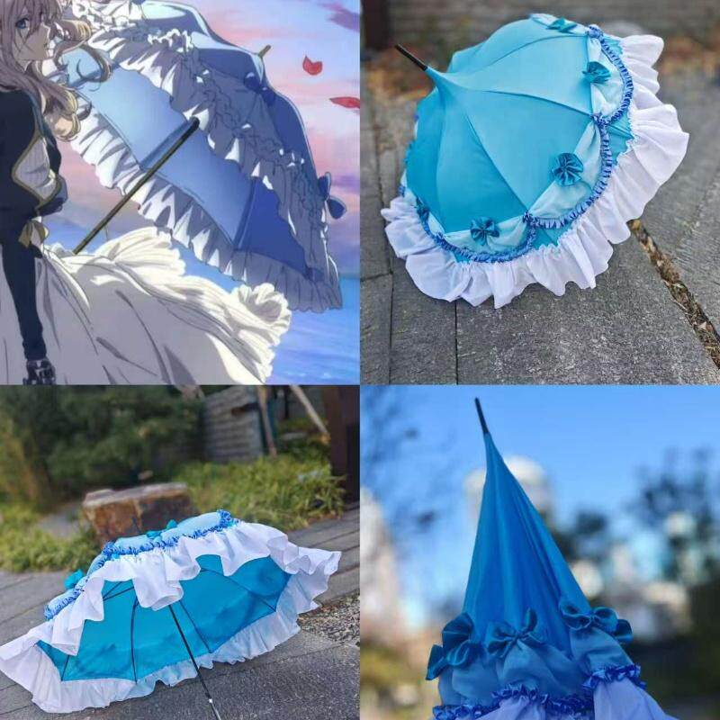 Violet evergarden violet cosplay umbrella, blue pagoda umbrella lolita ...