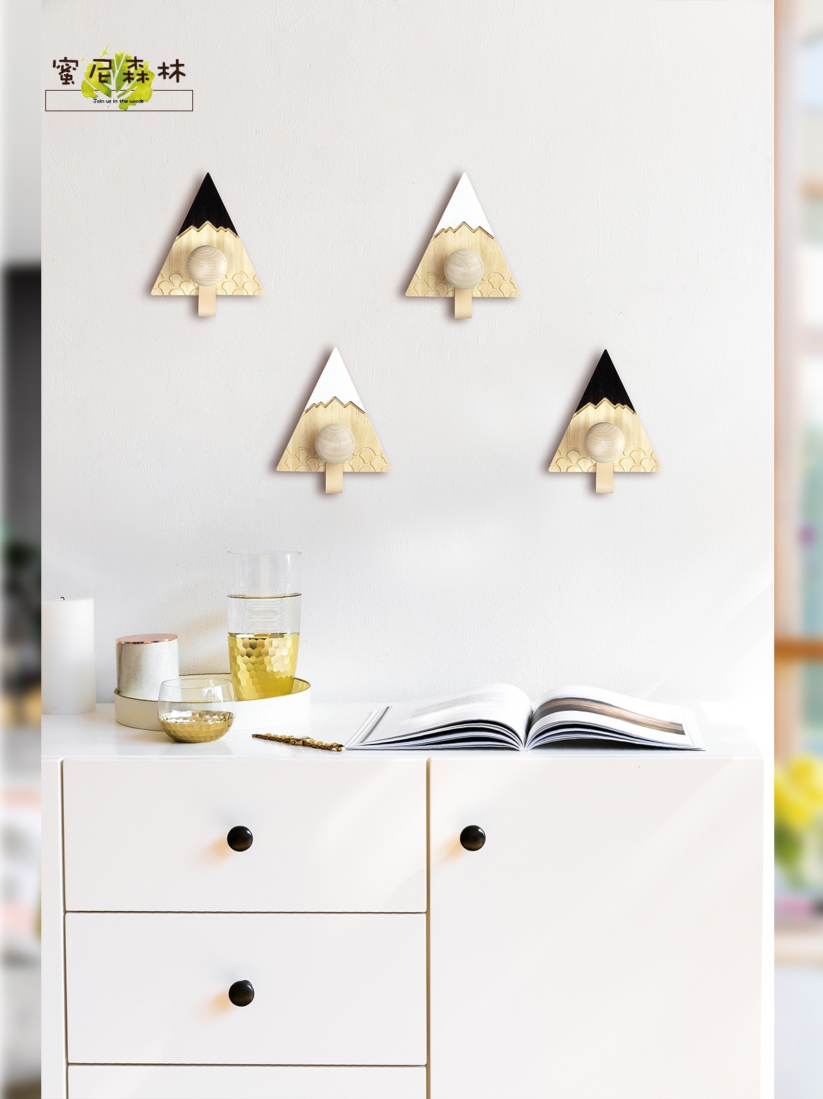 Купить Декоративный крючок Твердые деревянные крючки на стенах в один ...