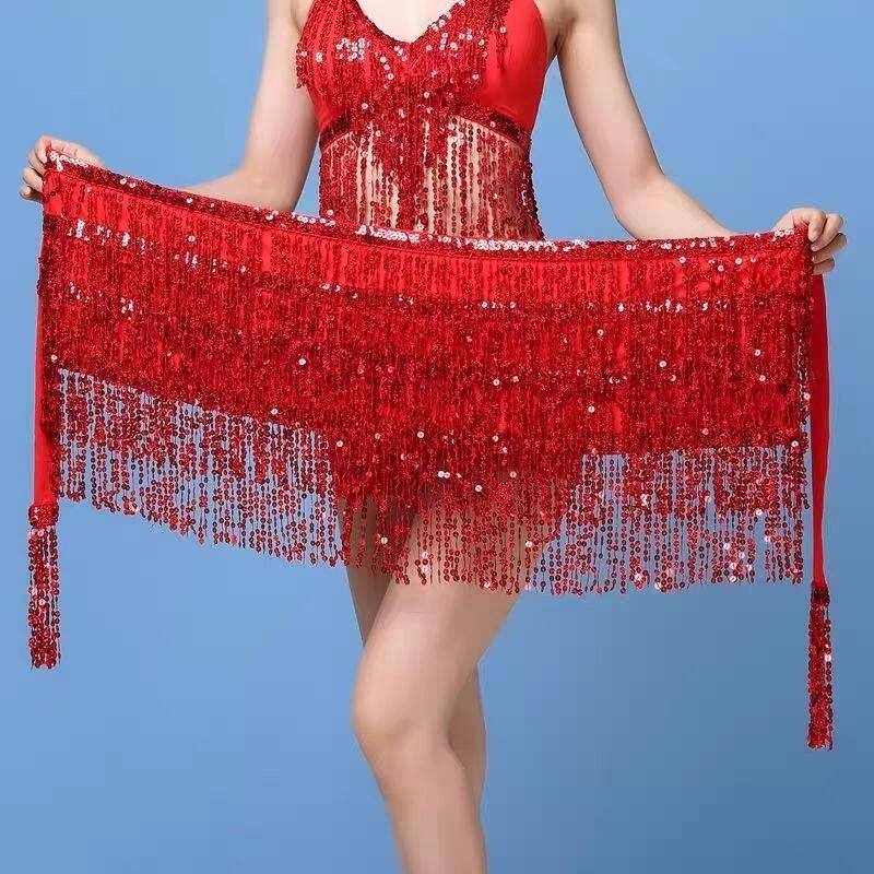 Belly dance waist chain, new tassel hip scarf skirt, chiffon belt ...