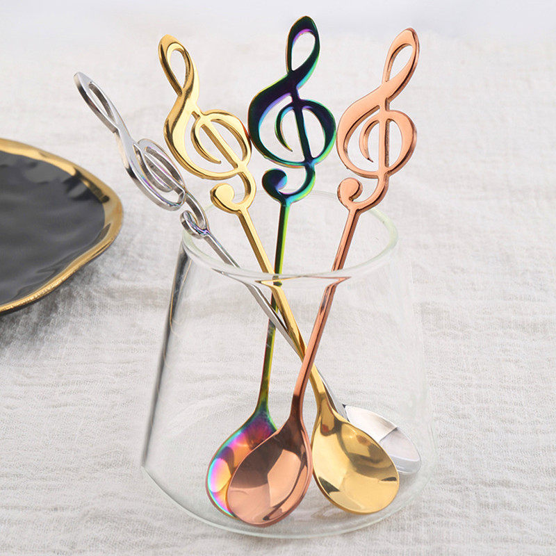 304 stainless steel spoon music charm creative coffee spoon stirring ...