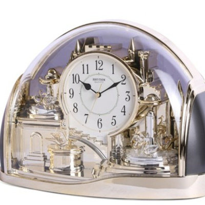 RHYTHM Japan Lisheng Clock Fashion Dynamic Silent Table Clock Swan Lake ...