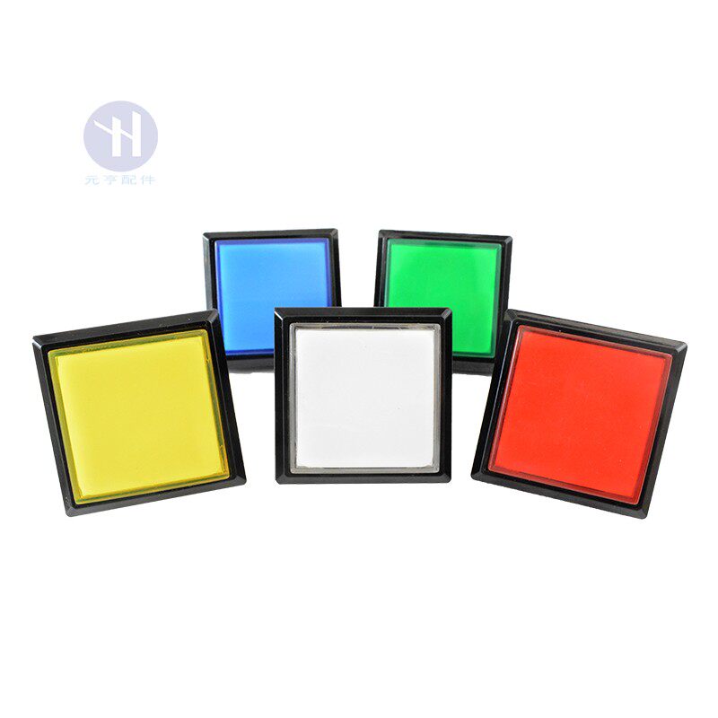 Square Button Black Edge 51X51 Square Button Arcade Game Machine Center ...