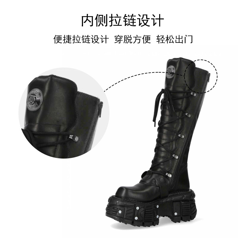 AYUSTONG厚底长筒靴：赛博朋克风来袭，增高辣妹必备！-骑士靴-淘宝好物网