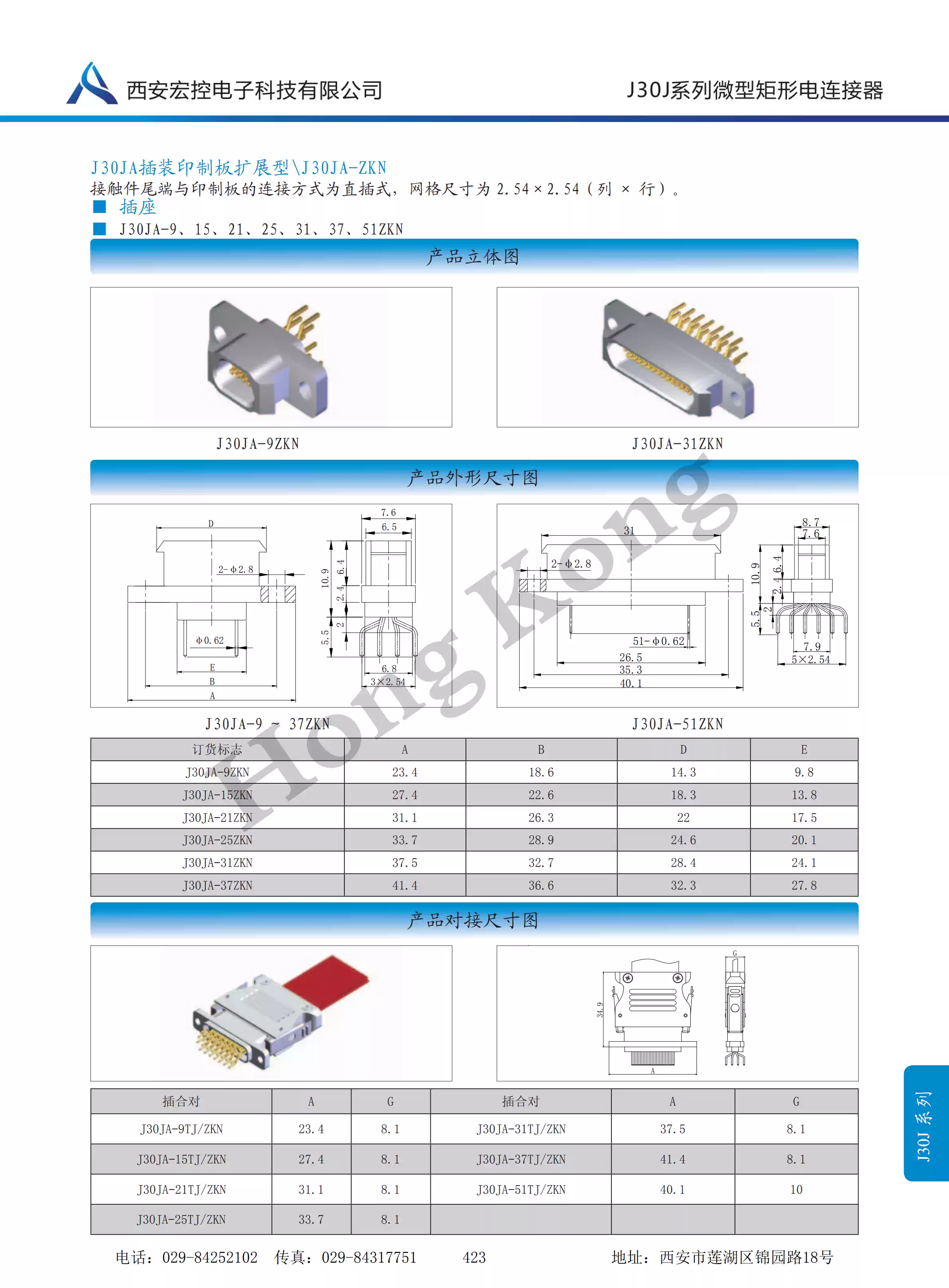 J30JA快锁式矩形连接器J30JA-51ZKW J30JA-51ZKN J30JA-51ZKW-J