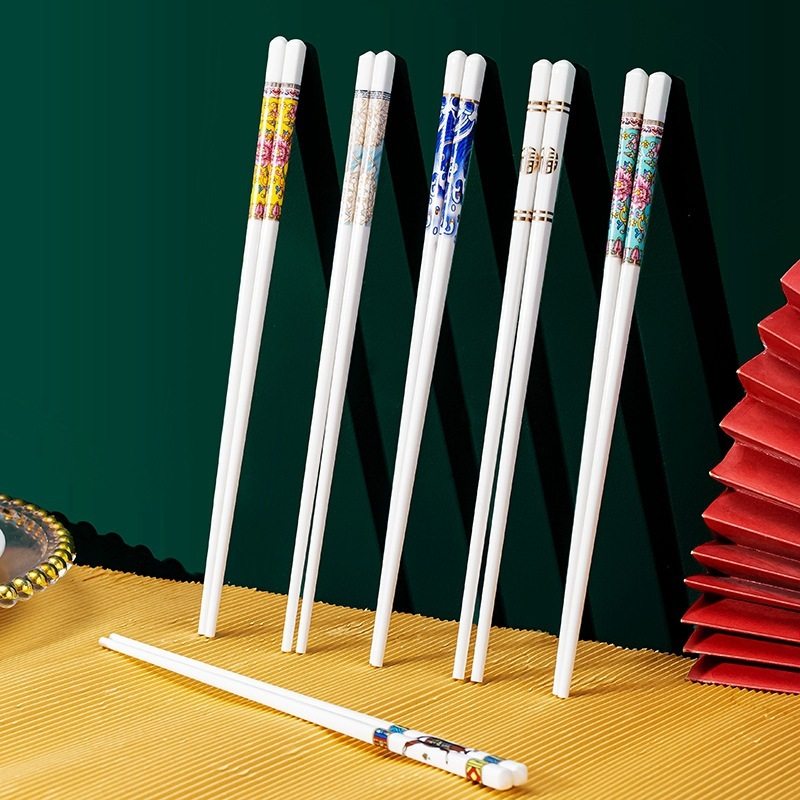 Golden clover ceramic chopsticks 🔥 Jingdezhen high-temperature bone ...