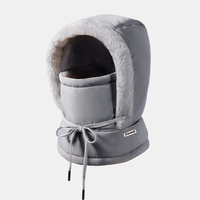 围巾帽一体式防风保暖面罩帽子围脖口罩三件套东北防寒雷锋帽