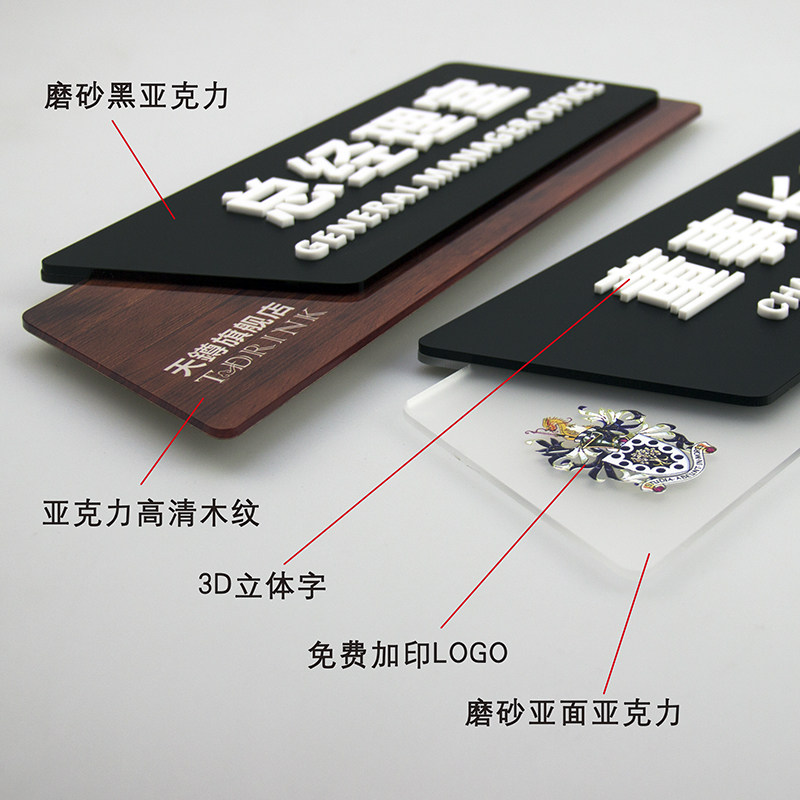 [USD 9.53] Stereoscopic door plates Customized department plates Office ...