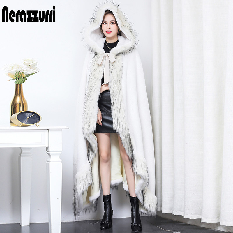 nerazzurri black mink fur Hanfu cape shawl hooded skirt hemline ...