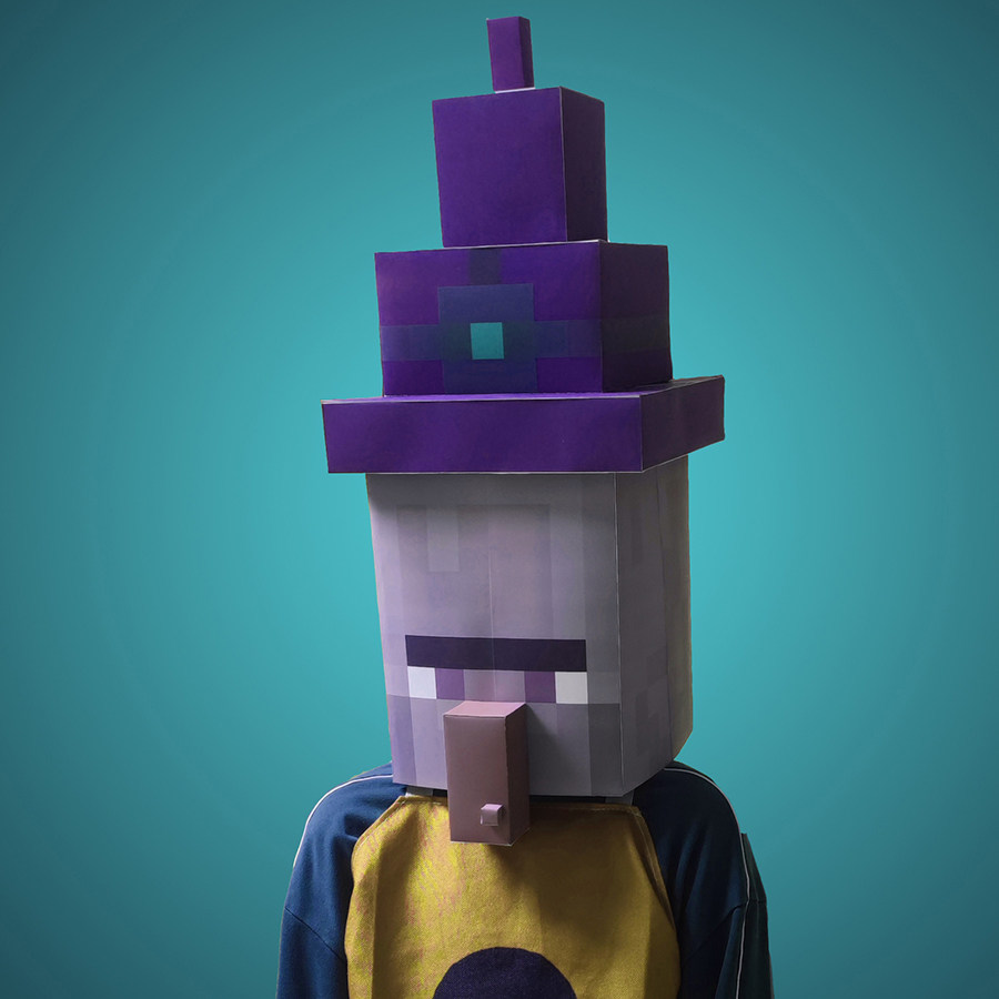 Original minecraft villager witch headgear cos paper model handmade ...