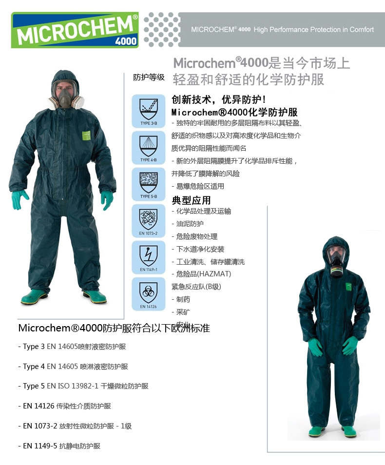 微护佳4000重型防化服耐强酸碱防毒衣液氨化学化工连体带帽防护服-阿里巴巴