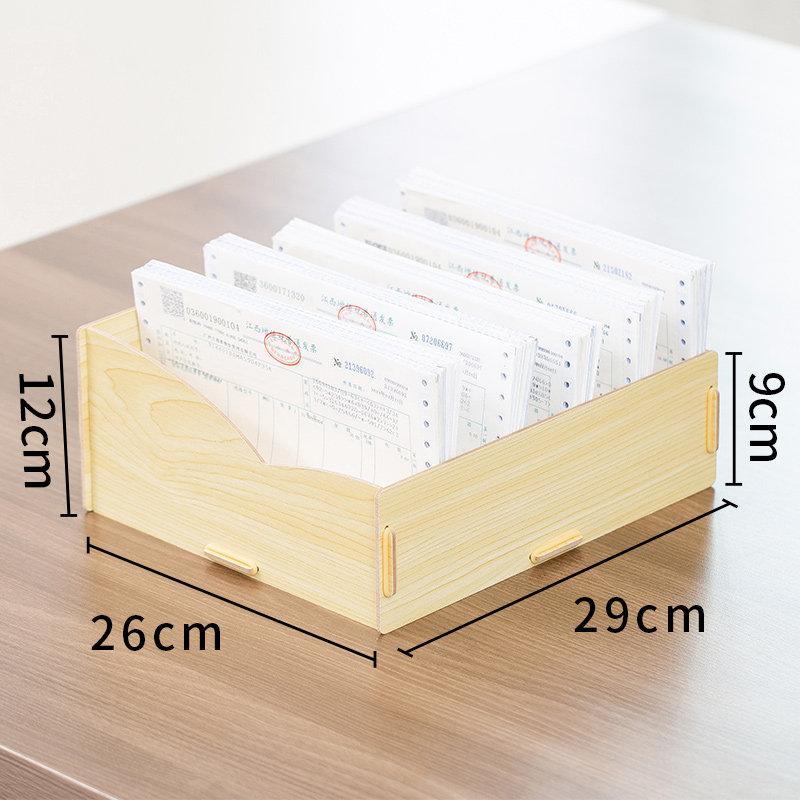 [USD 21.31] Bill receipt box wood desktop document receipt financial ...