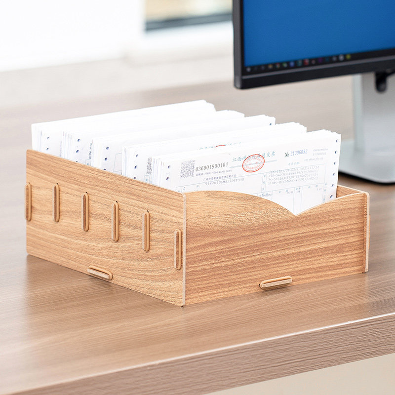[USD 21.31] Bill receipt box wood desktop document receipt financial ...