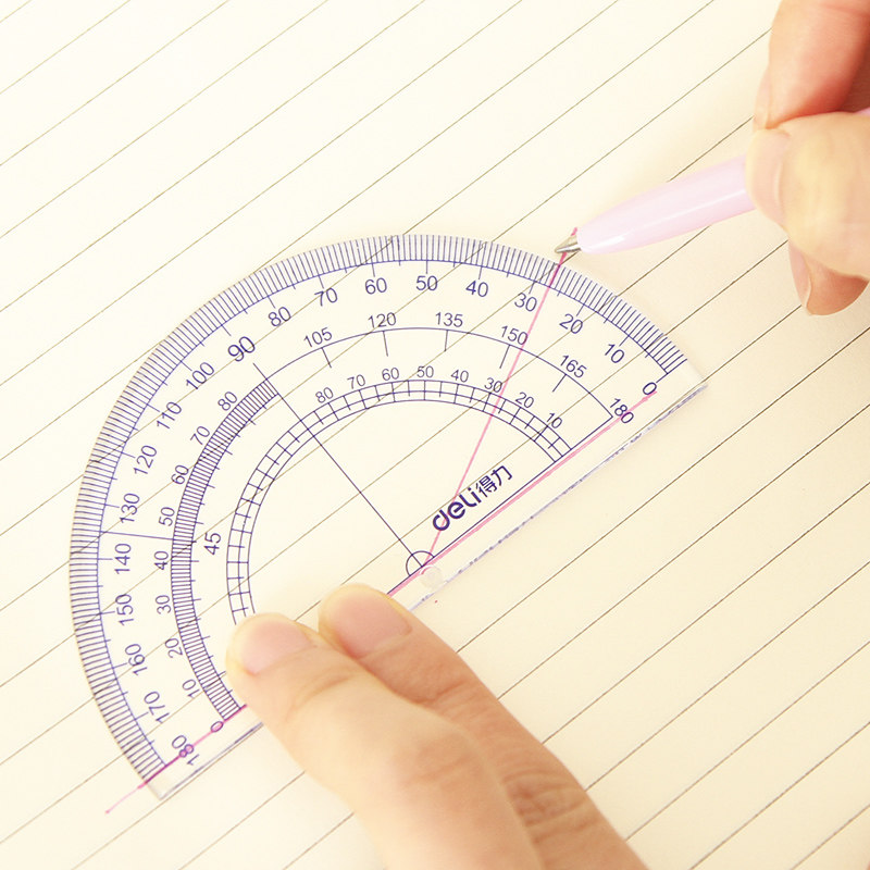 [USD 4.58] Deli Ruler Four Piece Set Transparent Measuring Angle ...