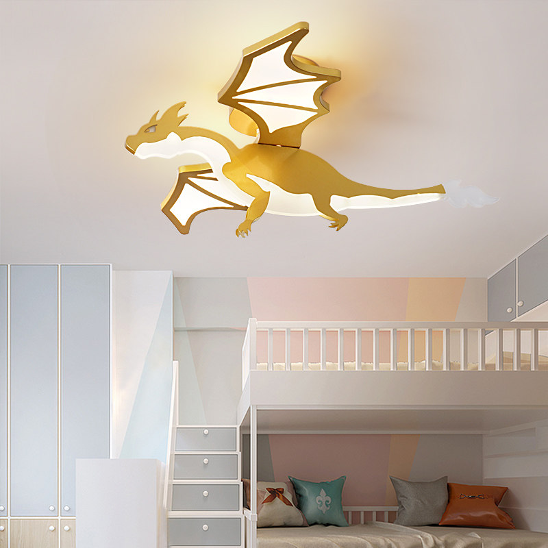 [USD 238.46] Fire Dragon Ceiling Lamp led Children's Bedroom Light Boy ...