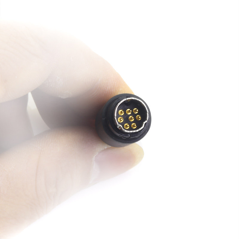 [USD 5.11] Gold-plated S-end small 8-core plug MD8 connector PLC round ...