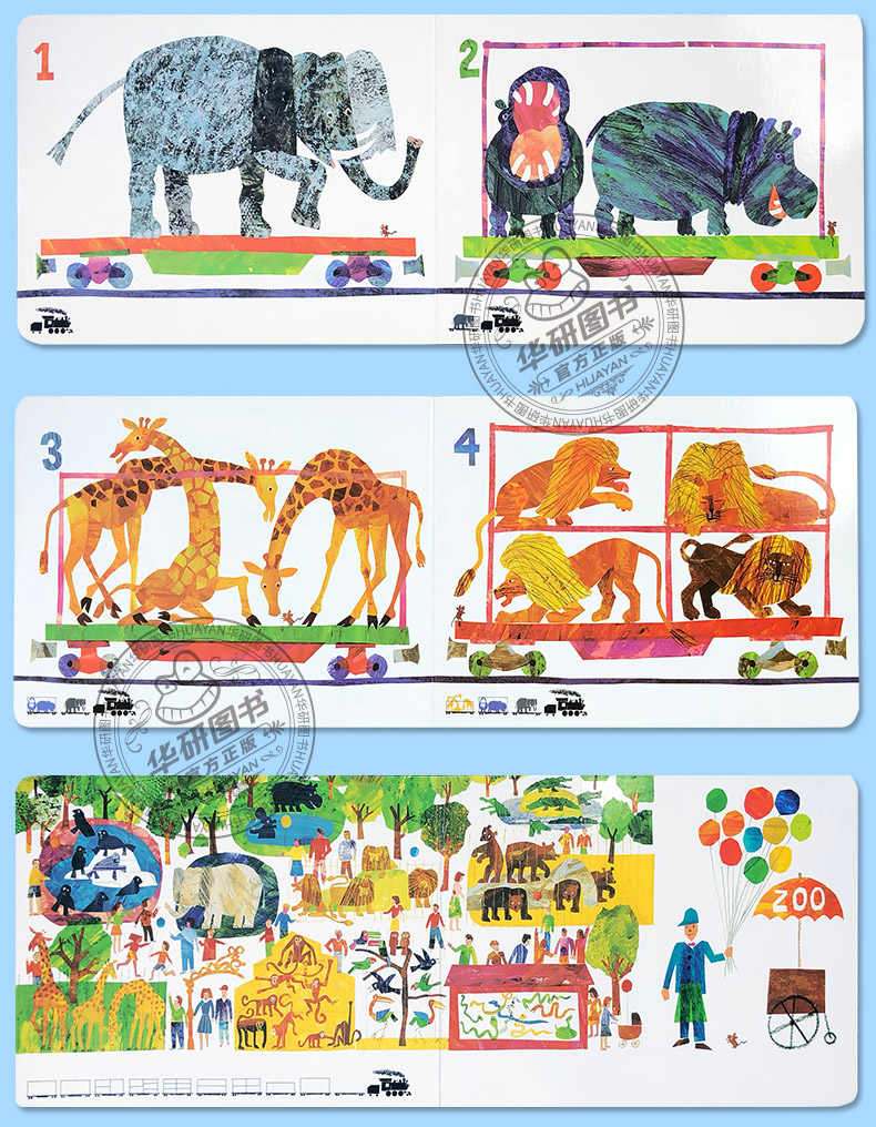 123 to the Zoo 到动物园去 英文原版绘本 0-3岁幼儿童英语启蒙纸板书教材 婴儿绘本早教撕不烂Eric Carle 艾瑞卡尔吴敏 ...