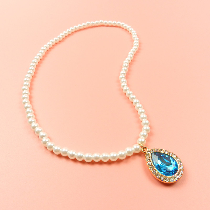 Original, fade-resistant teardrop necklace for girls - powder blue ...