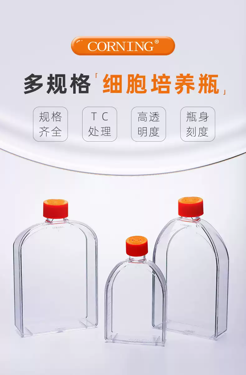 康宁Corning T25 T75 T150 T175 T225细胞培养瓶 一次性密封盖型号430639