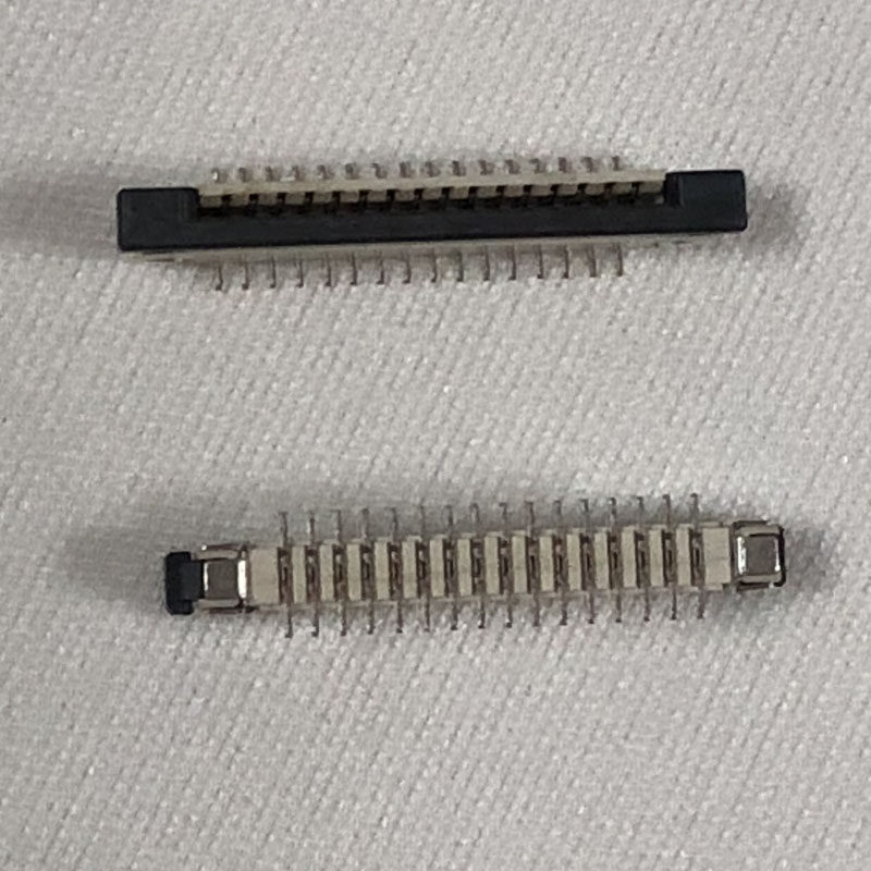 FPC1.0S-C1-NPB 连接器1.0mm间距立式一字型立式贴片带锁扣插座