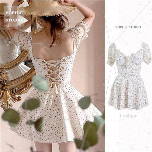 Summer Retro One-piece Womens Swimsuit Conservative Belly Sh