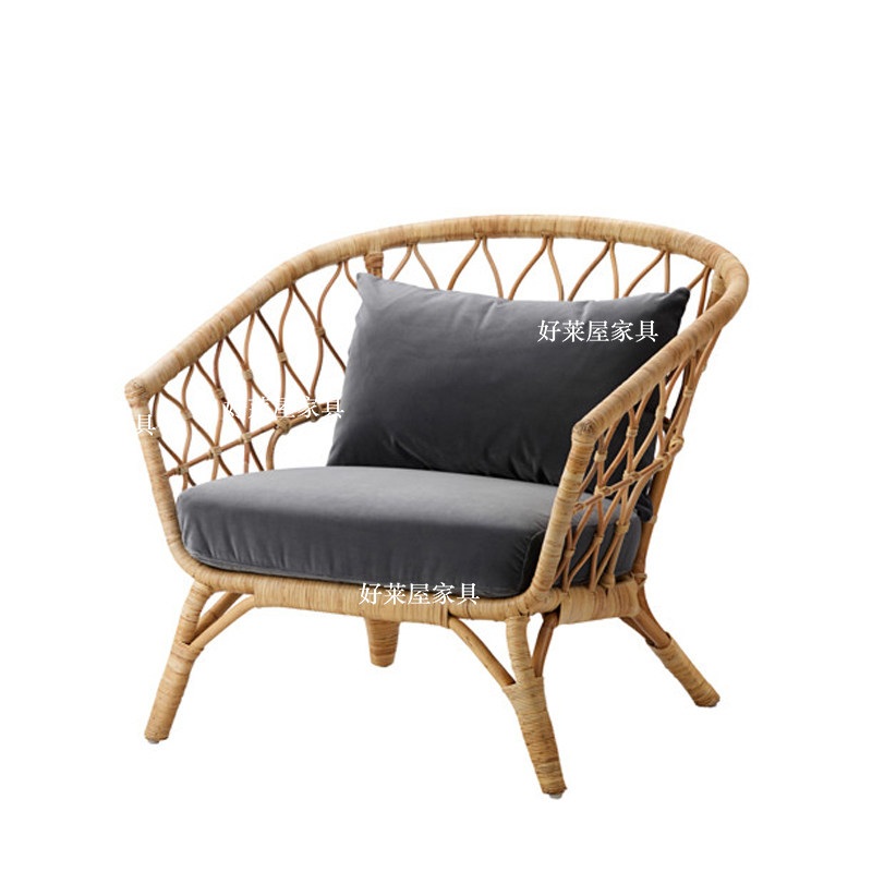 Buy Japanese-style rattan chair real rattan casual minimalist chair ...