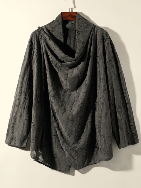 Spring and Autumn loose slanted collar high-collar cloak Chinese loose ...