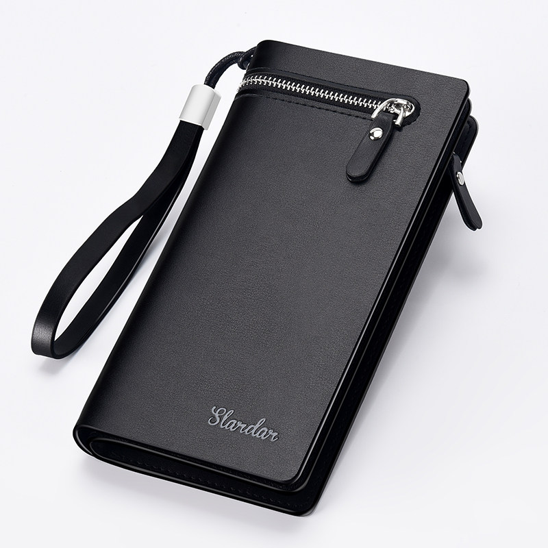 2023新款长款拉链男士钱包：黑金质感，商务新宠！💼 -钱包-淘宝百科网