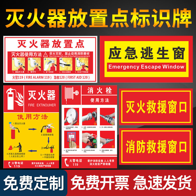 [USD 4.52] The method of using the poster warning sign of the fire ...