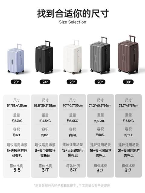 CECE large capacity deep silo zipper suitcase lightweight, thick ...