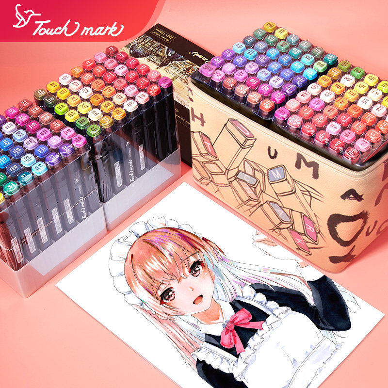 🔥全网尖叫！Touchmark双头马克笔168色测评来了｜美术生必备神笔？不透色还能加墨？我直接原地封神！-马克笔-淘宝好物网