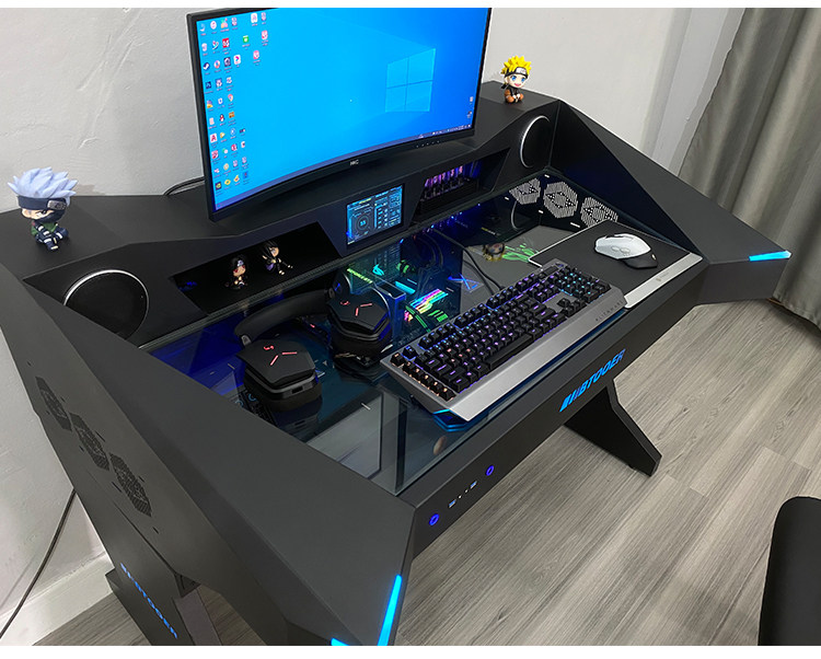 Btooer computer case integrated table fully transparent water-cooled ...
