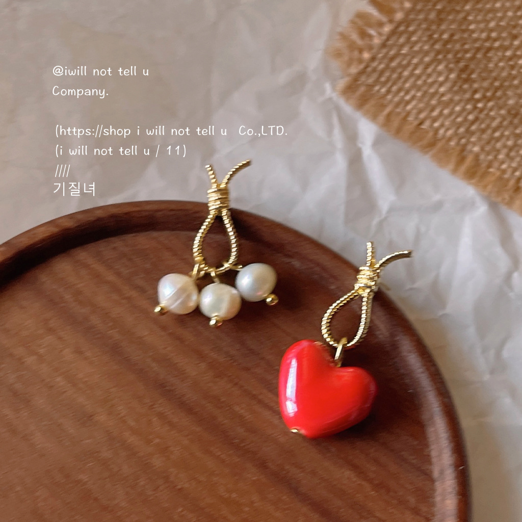 原创设计天然淡水珍珠925银针镀14K不对称设计手工制作耳饰 耳环-Taobao