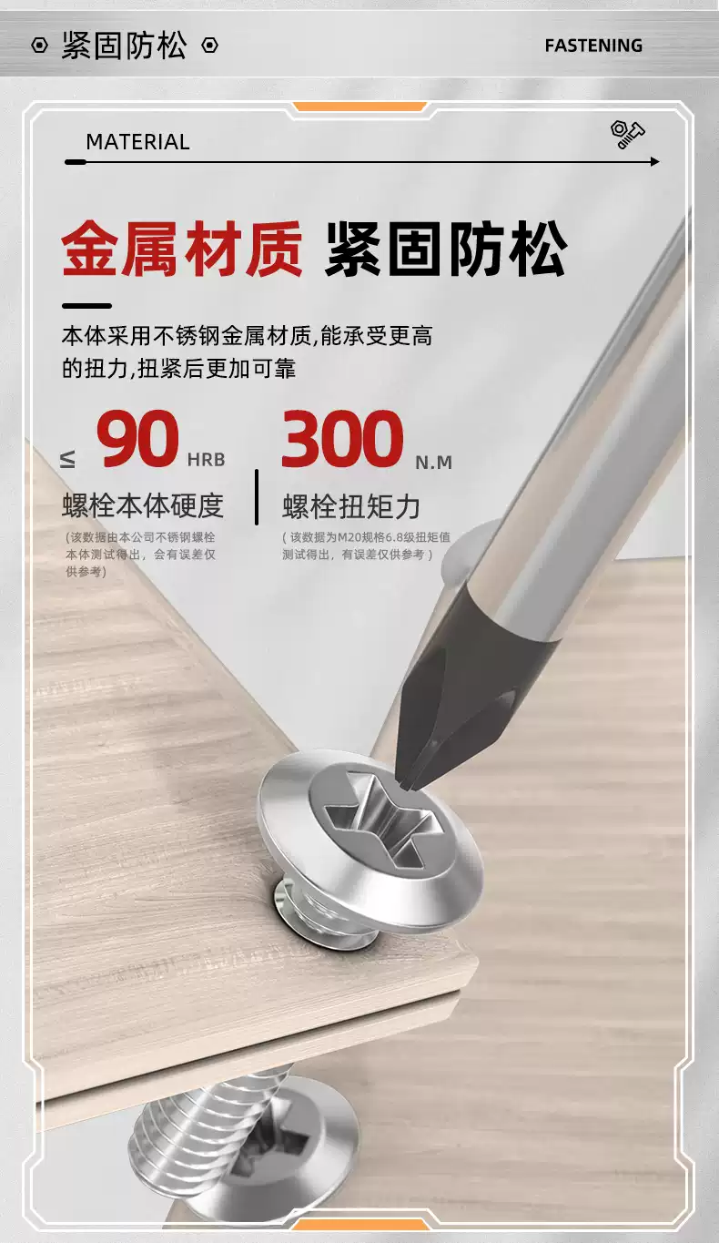 304不鏽鋼扁頭夾板傢俱連接螺栓大平頭倒邊十字螺絲釘M3M4M5M6MM8