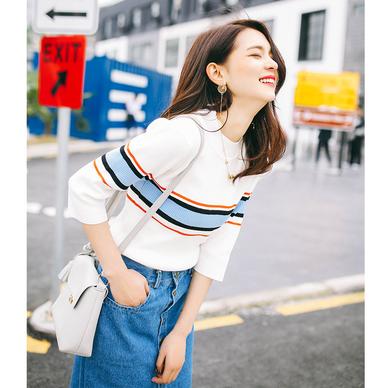 Купить Трикотаж 秋季韩版针织衫套头衫宽松外穿薄款外套打底衫上衣学生秋冬毛衣女 Ziziposture 88836 в ...