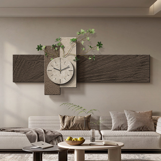 Minimalist three-dimensional living room decorative painting with clock ...