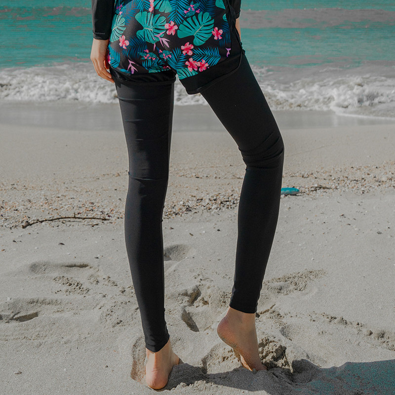 [USD 14.24] women's high waist long diving pants single swimming pants ...