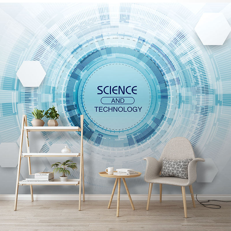 [USD 15.42] Technology Sensory Wallpaper Geometry Gym Office Webcast ...