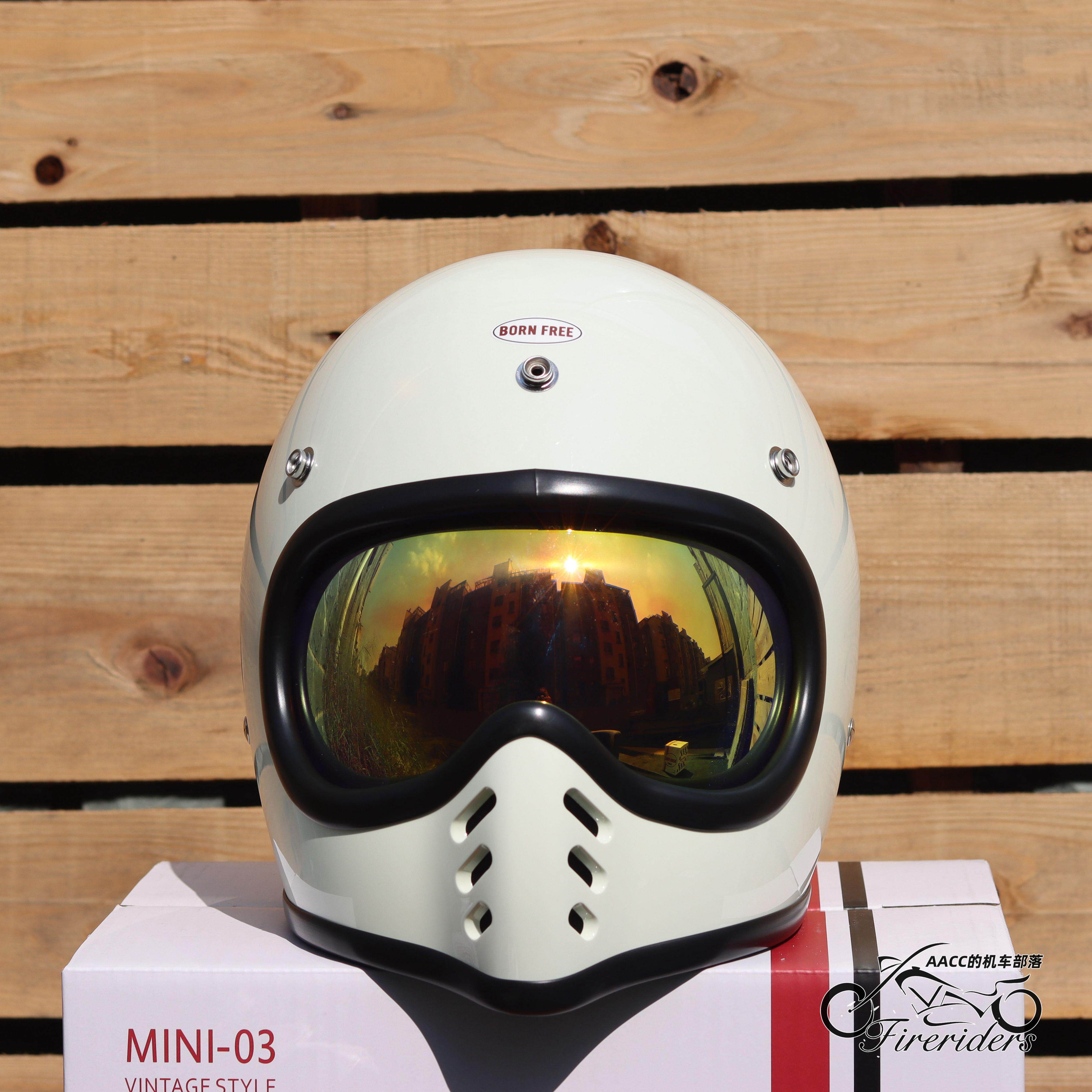 Bornfree头盔mini moto03专用内置镜片风镜：守护骑士的时尚之选 -风镜-淘宝百科网